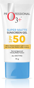 O3+ Sunscreen - SPF 50 Super Matte Sunscreen gel SPF 50 For All skin ...