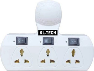 GLUCKLICH 3+3 Multi Plug Extension Board Switch with Individual ...