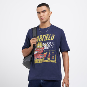 SF Jeans by Pantaloons Graphic Print Men Round Neck Blue T-Shirt - Buy ...