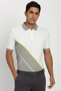 PETER ENGLAND Colorblock Men Polo Neck White T-Shirt - Buy PETER ...