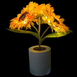 Chhogli Sunflower LED Desk Lamp With Warm Ambient Lamp,Artificial ...