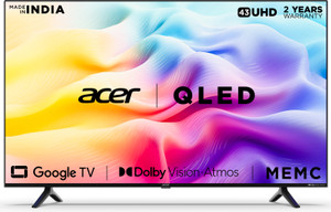 Acer V Series 108 cm (43 inch) QLED Ultra HD (4K) Smart Google TV with ...