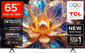 TCL T89D 163.83 cm (65 inch) QLED Ultra HD (4K) Smart Google TV 2026 ...