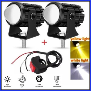 AutoPowerz Mototrcycle Mini Yellow/White LED Fog Light 40 Watt ...