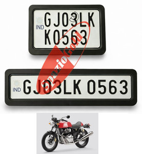 spaziogold Bike Number Plate Frame Set Compatible with Royal Enfield ...