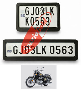 spaziogold Bike Number Plate Frame for Royal Enfield Bullet 650 Bike ...