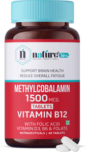 Natureshive Vitamin B12 Methylcobalamin Tablets for Nerves, Energy ...