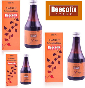 BEECOFIX Vitamin B12 B-Complex Syrup for Women and Men (3 x 200 ml) 600 ...