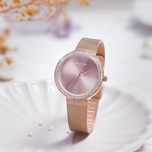 SONATA Sonata Poze Quartz Analog Rose Gold Dial Mesh Strap Watch for ...