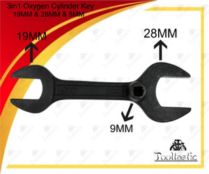 Tooltastic 3-in-1 Double Side Spanner Oxygen Cylinder Key Wrench 19MM ...
