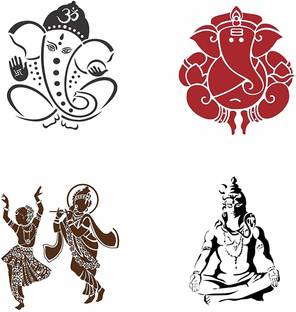 Asmi Collections 12.5 cm God Stickers for Car, Bike, Scooter Removable ...