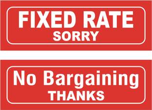signEver Fixed Rate Sorry No Bargaining Thanks Sign Board For Factory ...