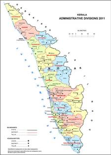 Kerala Map Fully Waterproof Vinyl Sticker Poster (24X18 inches) can1303 ...