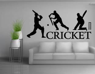Burhani Décor 58 cm Cricket Wall Sticker Cricket Player Wall Decal ...