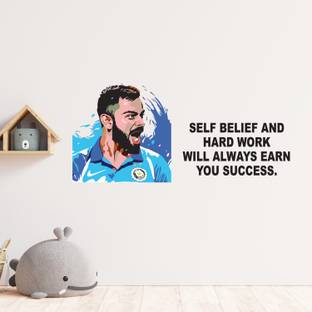 Masstone 90 cm Virat Kohli Cricketer with Motivational Slogan Wall ...