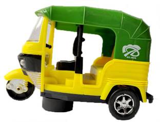 littlewish Pull Push Back CNG Auto Rickshaw Toy for Kids - Pull Push ...