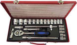 Inditools 24Pcs 1/2inch Ratchet Socket Wrench Spannar Tool Goti Set car ...