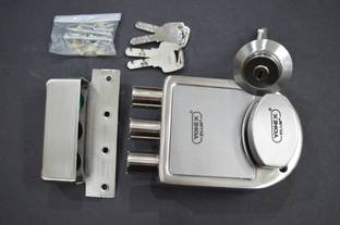AMIGOS TRI BOLT MAIN GATE LOCK Iron, Steel Metallic, Polished Deadbolts ...