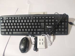 Quantron QKB-11 - KEYBOARD +QMU-540 WIRED MOUSE+QUH -220 USB HUB 4 PORT ...