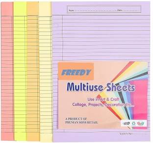 Flipkart.com | Freedy A4 Size both Side Ruled coloured Sheet (Pack of ...