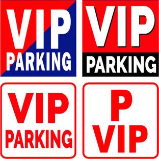 ShubhFly 14 cm VIP Parking Sticker for Car Bike Pack of 4 Pcs ...