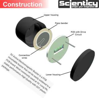 Scienticy Small Piezoelectric Buzzer 5V Active Buzzer (Pack of 3 ...