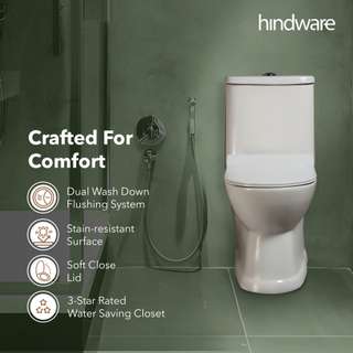 Hindware Ace S-220 Trap One-piece Floor Mount EWC 92638 Western Commode ...