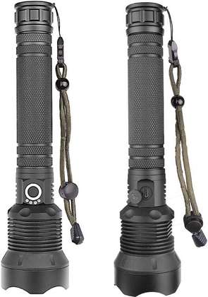 Oximus High Power Long Distance Rechargeable Flashlight Support Zoom In ...