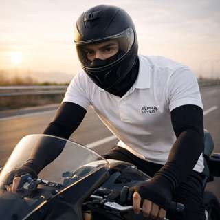 ALPHA STYLIST Balaclava Face Mask & Arm Sleeves Sports Combo- UV ...