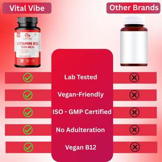 VITAL VIBE Vitamin B12 Methylcobalamin 1500 mcg Tablets | Energy ...
