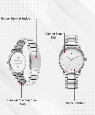Fastrack Stunners 6.0 Fastrack Stunners White Dial Silver Metal Strap ...