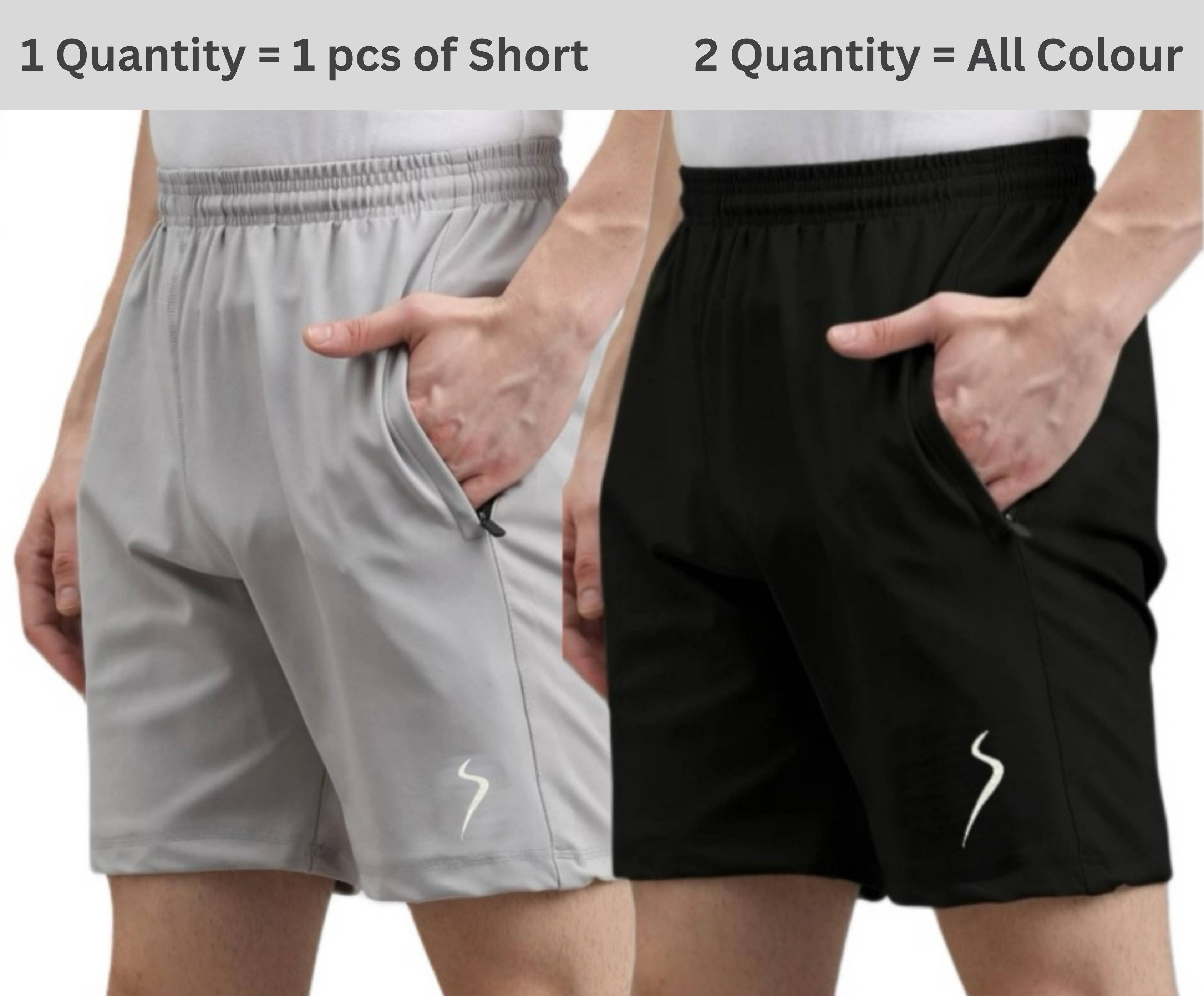 BTMZ Solid Men Black, Dark Grey Sports Shorts, Gym Shorts, Regular ...