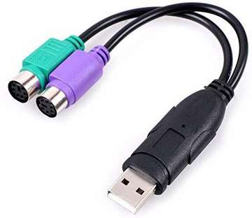PAC USB Male to Dual PS/2 Female Adapter PC Keyboard Mouse Converter ...