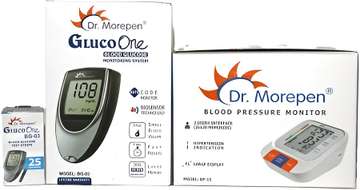 Dr. Morepen BP-15 Glucometer combo pack BP-15, Glucometer BG03 WITH 100 ...
