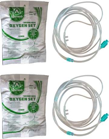Agarwals Oxygen Nasal Cannula Oxy Set Adult with 2 mts long tube(2 PCS ...
