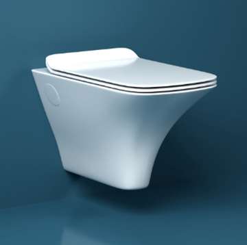 Moro Wall-Hung Rimless Western Toilet Commode with 4D Siphonic Flushing ...