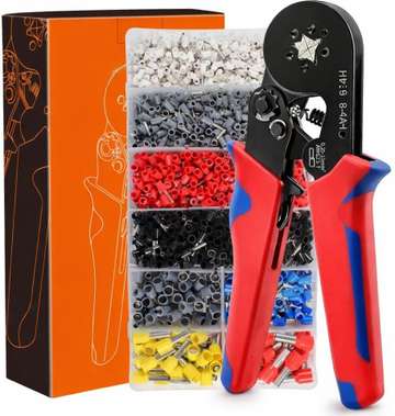 JANCOM Ferrule Crimping Kit Self adjustable Ratchet Wire Crimper Plier ...