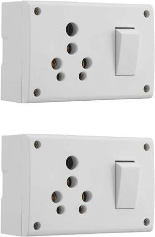JELECTRICALS Combined Box With 16 AMP and 6 AMP Socket and Switch 16 A ...