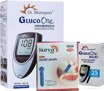 Dr. Morepen GLUCO ONE Digital Blood Sugar Testing Monitor Machine (Pack ...