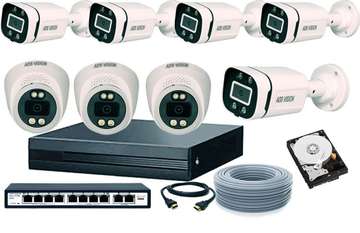 HIKVISION 8 Channel HD DVR 1080P,IP67 2MP Outdoor & Indoor Camera ...