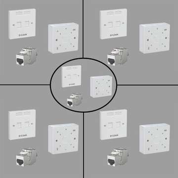 BOXNUBE Combo Set - RJ45 CAT6E Lan I/O Network Keystone Jack + Gang Box ...
