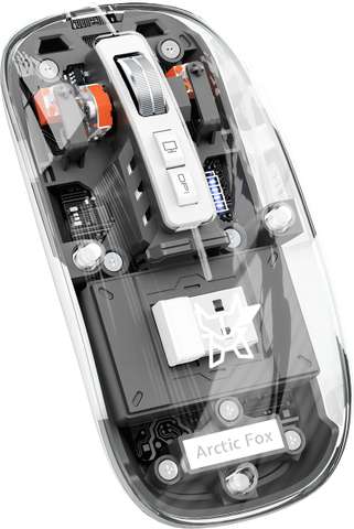Portronics Toad 8 Transparent Wireless Mouse, Bluetooth + 2.4GHz ...