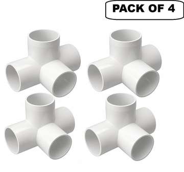 Soil to Soul 4-Way Cross PVC Fitting for Pipe Connector and Shelf ...