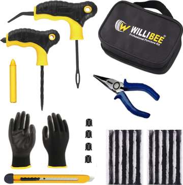 WILLIBEE 8-in-1 Tubeless Tyre Puncher Repair Kit for Car, Bike & SUV ...
