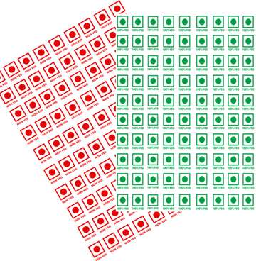 BlackDreams 2 cm Food Veg & Non-Veg Mark Stickers 20x15mm (100% Veg ...