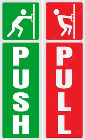 Asmi Collections 18 cm Self Adhesive Vinyl Push Pull Sign Self Adhesive ...