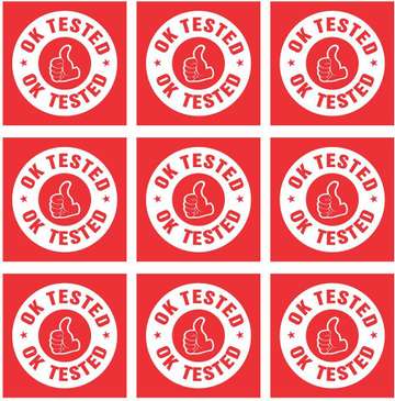 Stikor 2 cm OK Tested Stickers for Quality Check 20 mm Square 1500 ...