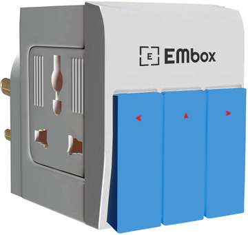 EMBox 3 Way Extension Board 3 Pin Universal Socket Multi Plug with ...