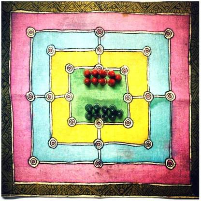 Desi Toys Navakankari - Kalamkari Strategy & War Games Board Game ...