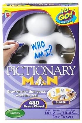 mattel GAMES Pictionary Man Game to Go Educational Board Games ...